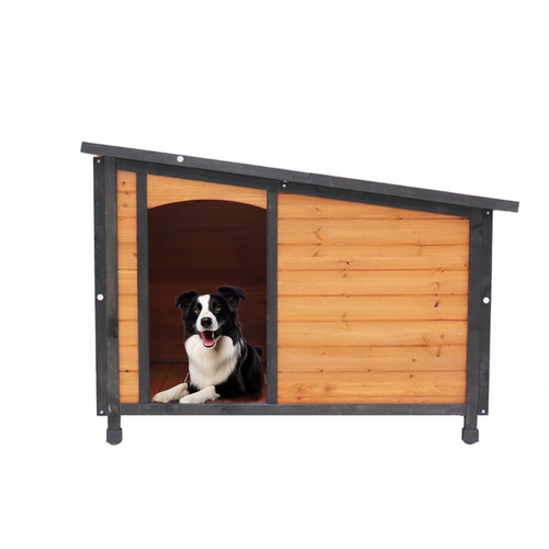 46"Dog House Outdoor & Indoor Wooden Dog Kennel for Winter for Large ...