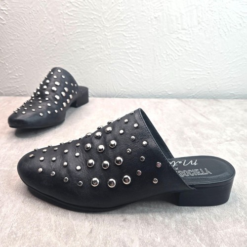 Matisse Studded Mule Loafer Shoes 7.5 Black Leather Dressy Slip On Edgy ...