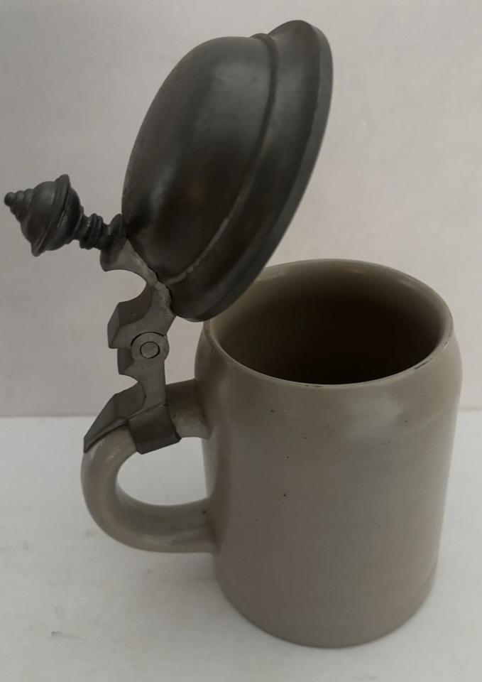 Vintage German Stoneware Beer Stein/Mug w/Pewter Lid 7" Tall | eBay
