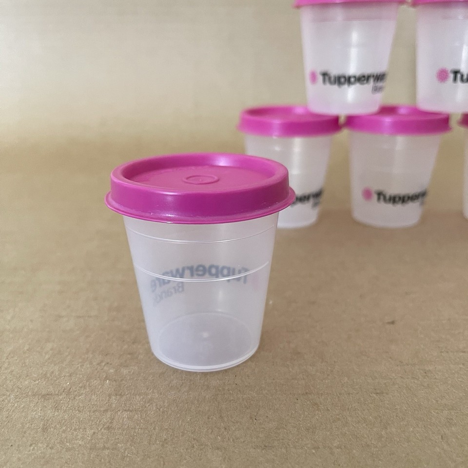 Tupperware Tupper Mini Midget Containers (Set of 6) #4789, Pink Seal ...