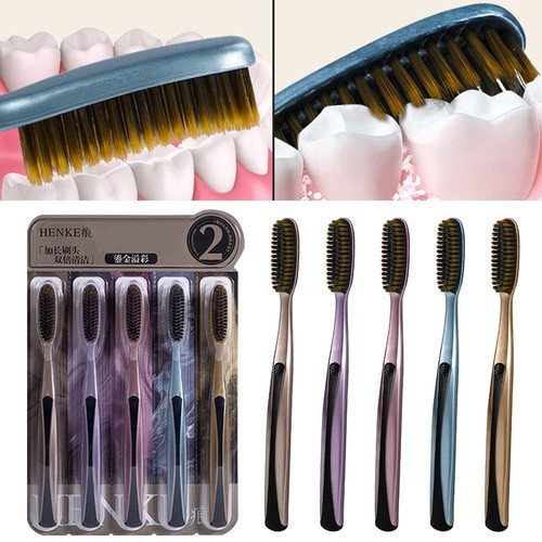 5-Pack U-Shaped Large Head Soft Bristle Toothbrushes with Ergonomic ...