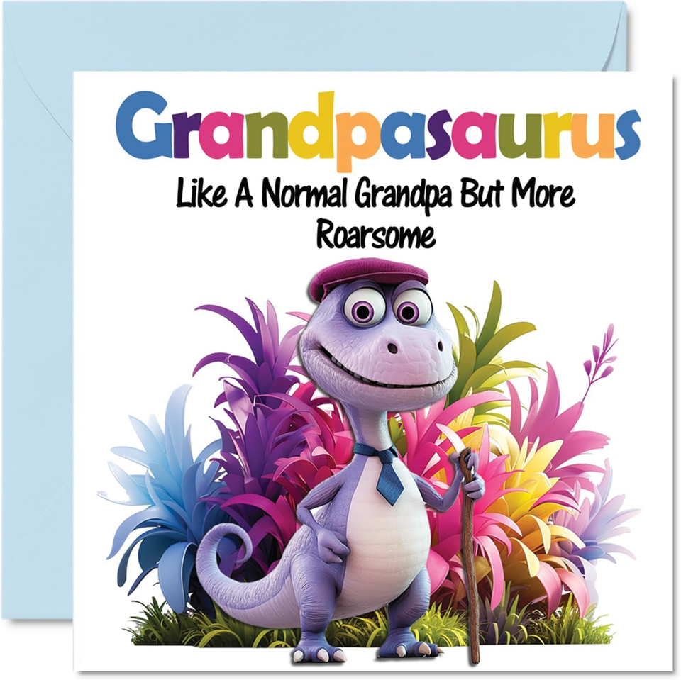Grandpa Birthday Card - Roarsome Grandpasaurus - Happy Birthday Card ...