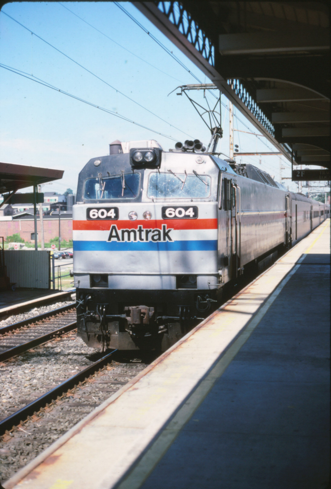 1987 Amtrak GE E60 Engine #604 @ Wilmington, DE - Orig 35mm Railroad ...