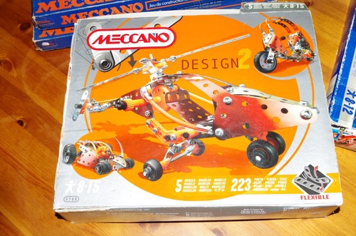 MECCANO DESIGN N° 2 ref 5700 COMPLETE 5 modèles HELICOPTERE MOTO BUGGY ...