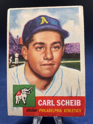 1953 Topps Baseball Card Carl Scheib #57 Philadelphia Athletics | eBay