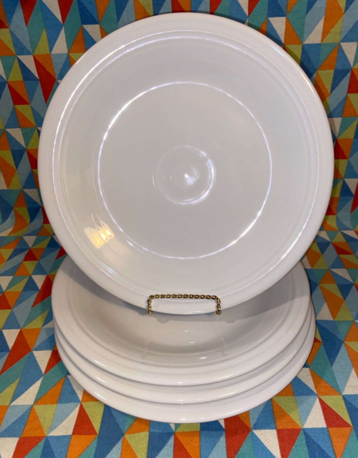 NEW SET 4 FIESTAWARE 10.5" WHITE DINNER PLATES FIESTA FREE SHIPPING | eBay