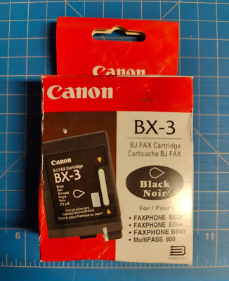 New Canon BX-3 Black Ink Cartridge BJ Fax FAXPHONE B540 B550 B560 ...