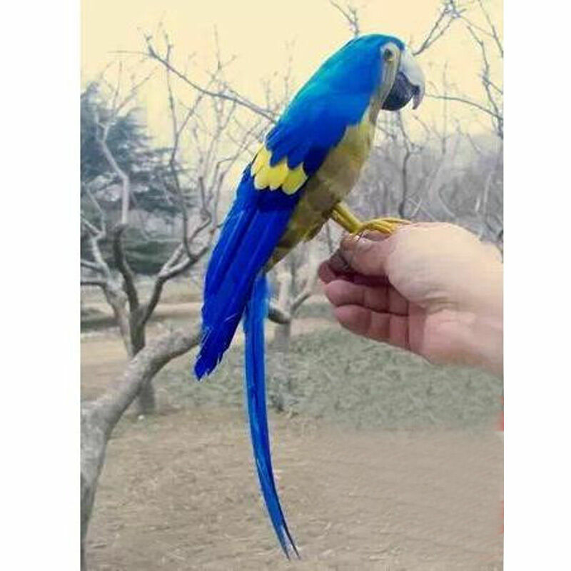 Fake Artificial Parrot Feathered Bird Budgie Garden Home Decoration ...