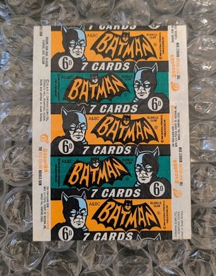 RARE Original 1966 Batman A & B C Wrapper 7 Card 6d Bazooka Topps ABC ...