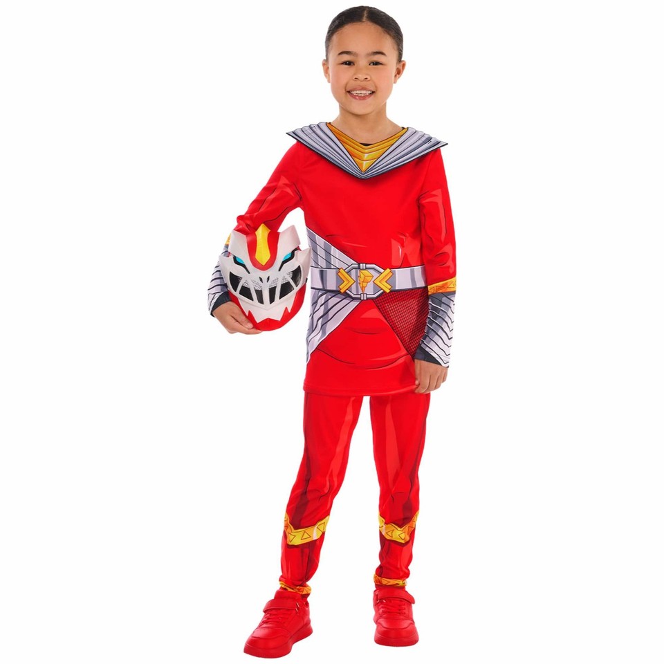Red Ranger Power Rangers Cosmic Fury Superhero Boys Costume 9-10 Years ...