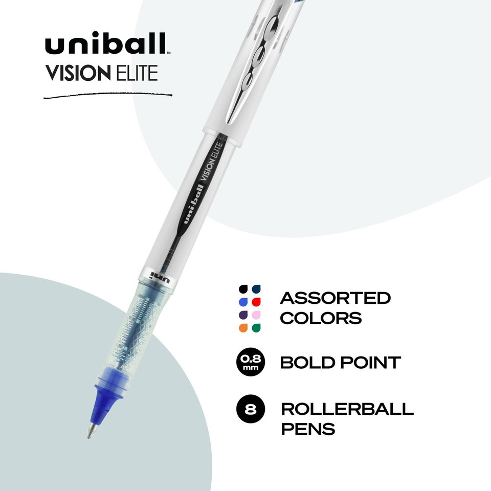 ® Vision™ Elite™ Liquid Ink Rollerball Pens, Bold Point, 0.8 mm, Black ...