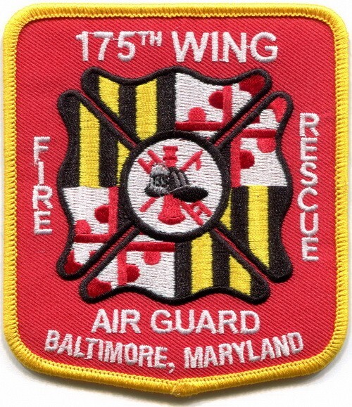 Maryland - Baltimore 175th Wing Air Guard Fire/Rescue new style patch ...
