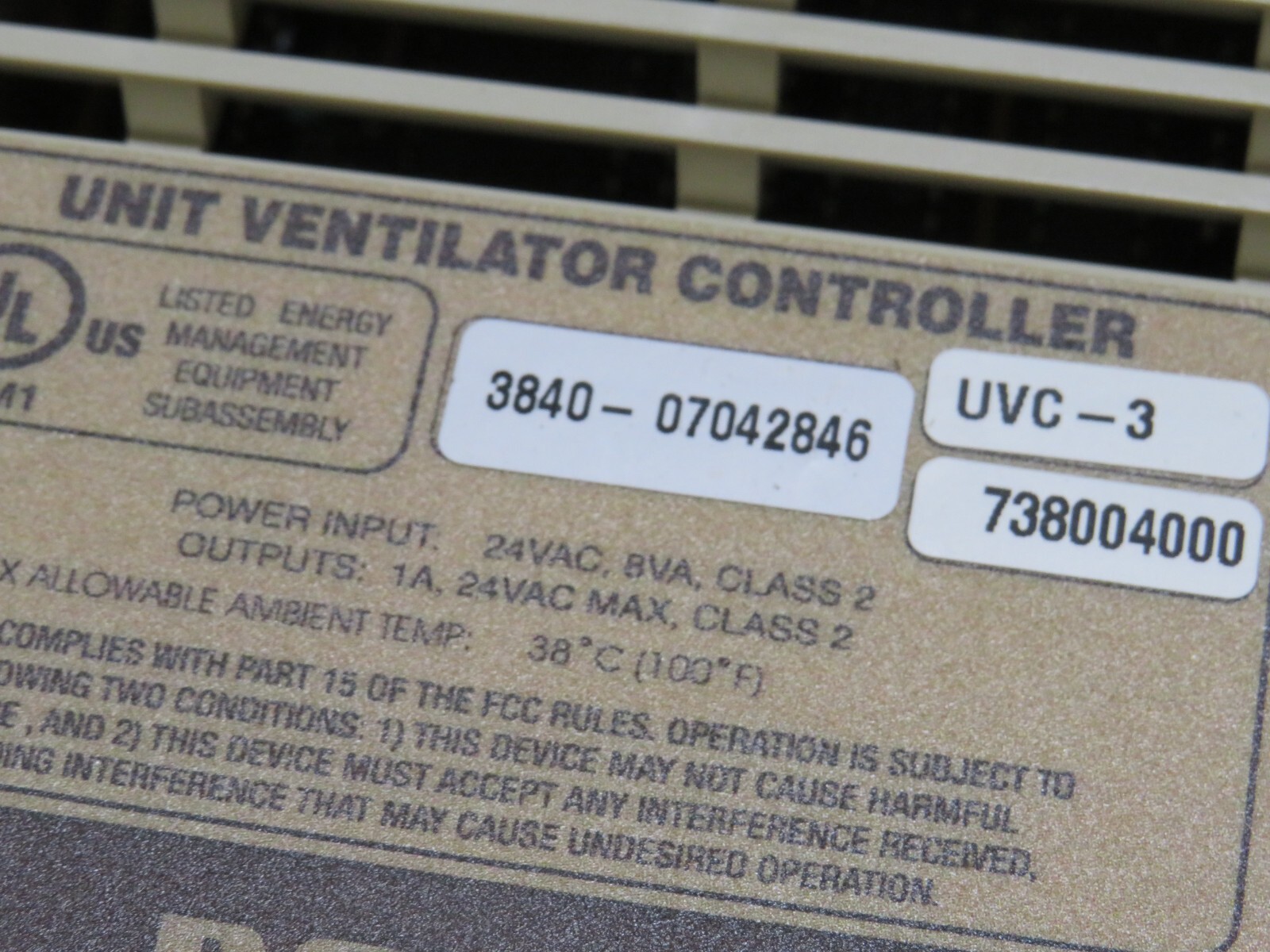 NOVAR UVC-3 BRE V4.4 VENTILLATION CONTROLLER FREE FEDEX 2-DAY SHIP | eBay