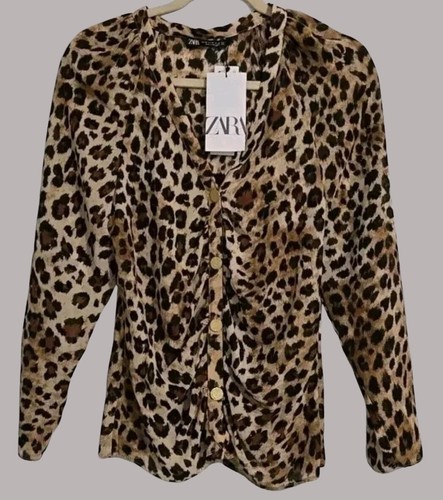 Zara Leopard print long sleeve top Sz xs NWT | eBay