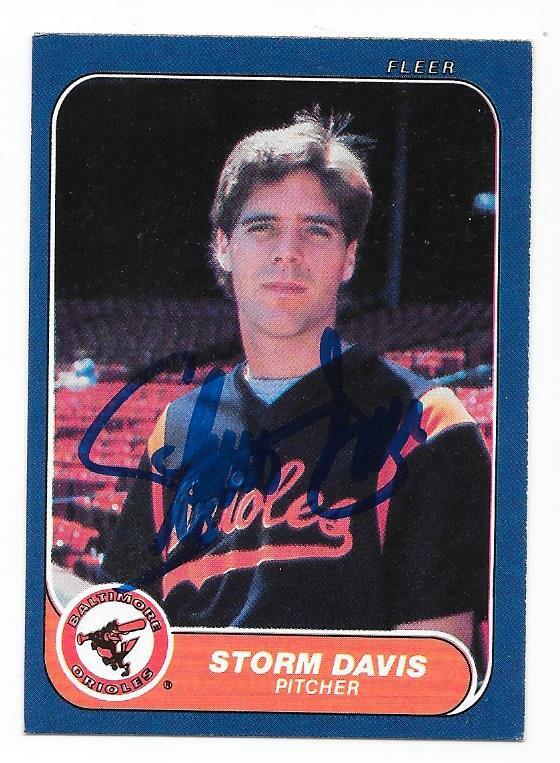 STORM DAVIS 1986 FLEER AUTOGRAPHED SIGNED # 271 BALTIMORE ORIOLES | eBay