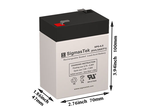 Power Kingdom PS5L-6 SLA battery Replacement by SigmasTek 853592005096 ...