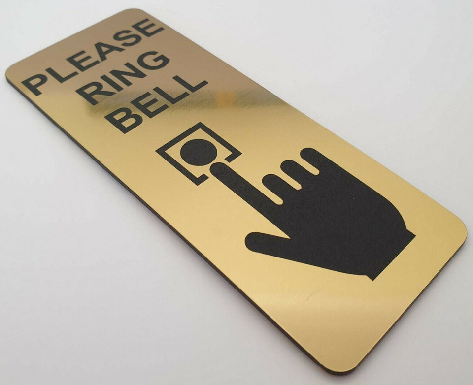 Please Ring Bell Sign Plaque Door Doorbell Buzzer Push Button Intercom ...