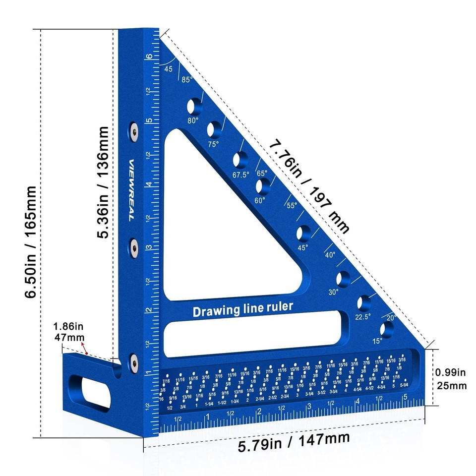 Quick-Set 3D Measuring Square - Multi-Angle Carpenter'S Tool with Angle ...