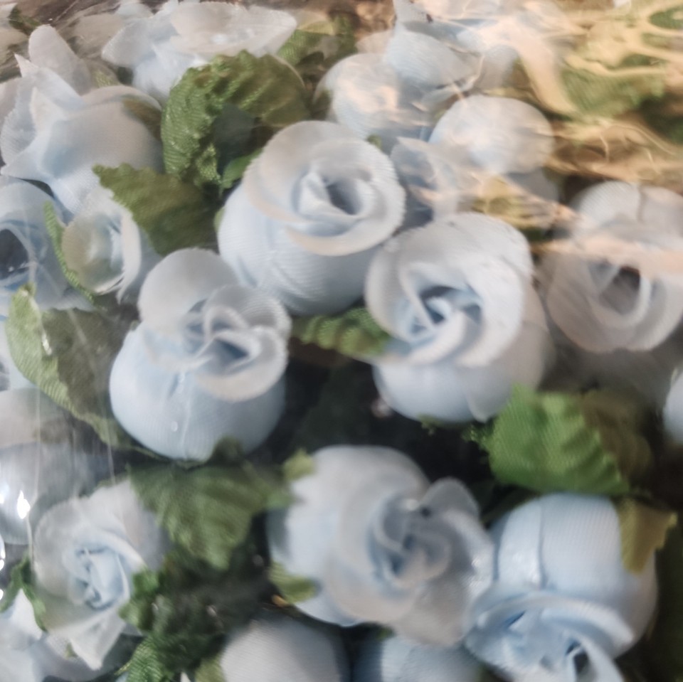 Pastel Blue Mini Silk Rose Bud-Artificial Flower | eBay