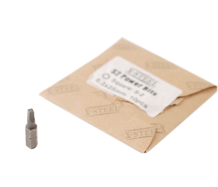 6.3x25mm Square Recess/Robertson Impact Screwdriver Bits:S0,1,2,3+Bits ...