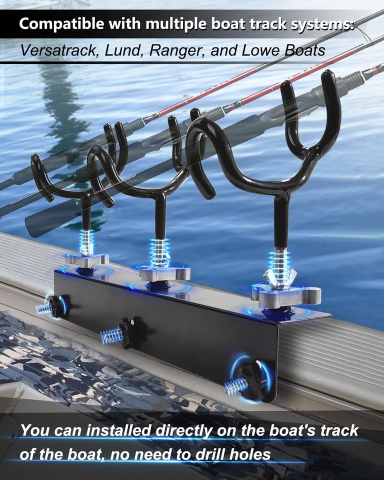 Boat Track System Rod Holder with Power Lock and Track Adapter | eBay