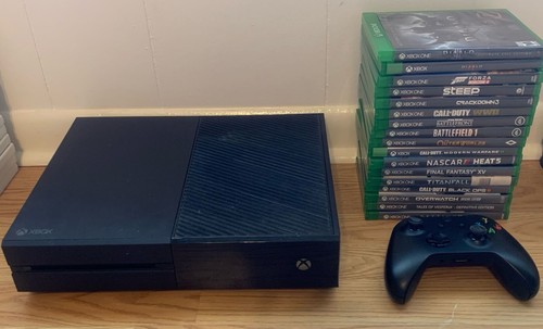 Microsoft Xbox One Bundle 500GB Black Console Model 1540 With 13 Games ...