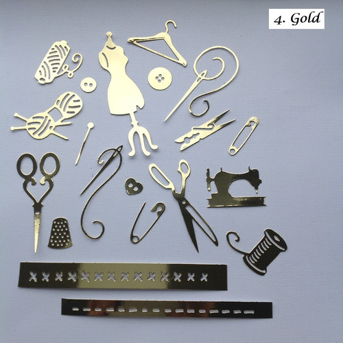 Sewing/Needlework Die Cuts for Cards, Scrapbooks - Sets of 20, Assorted ...