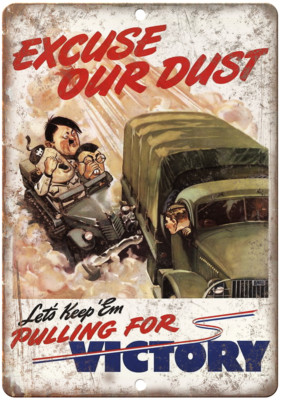 Hitler Axis Powers Wartime Propoganda Poster 12"x9" Reproduction Metal ...