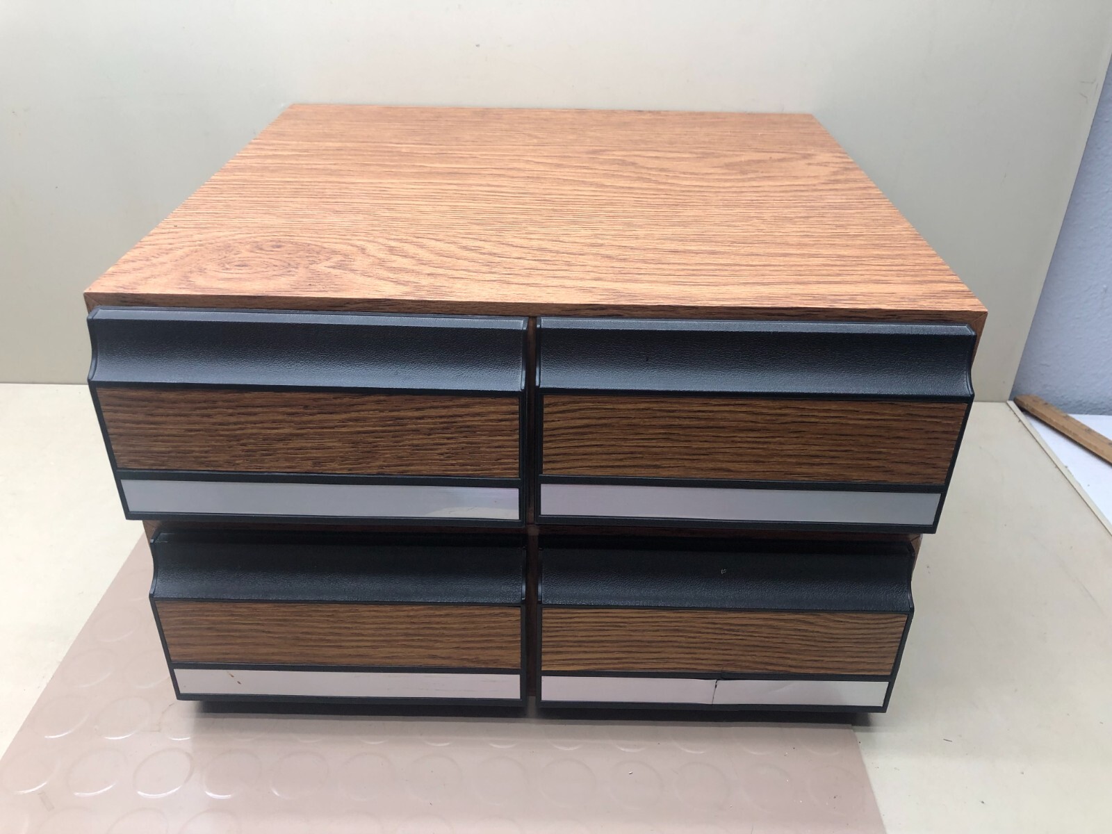 Lot of 2 - Vintage 1980's 2 drawer VHS VCR Tape Storage Case(Faux Wood ...