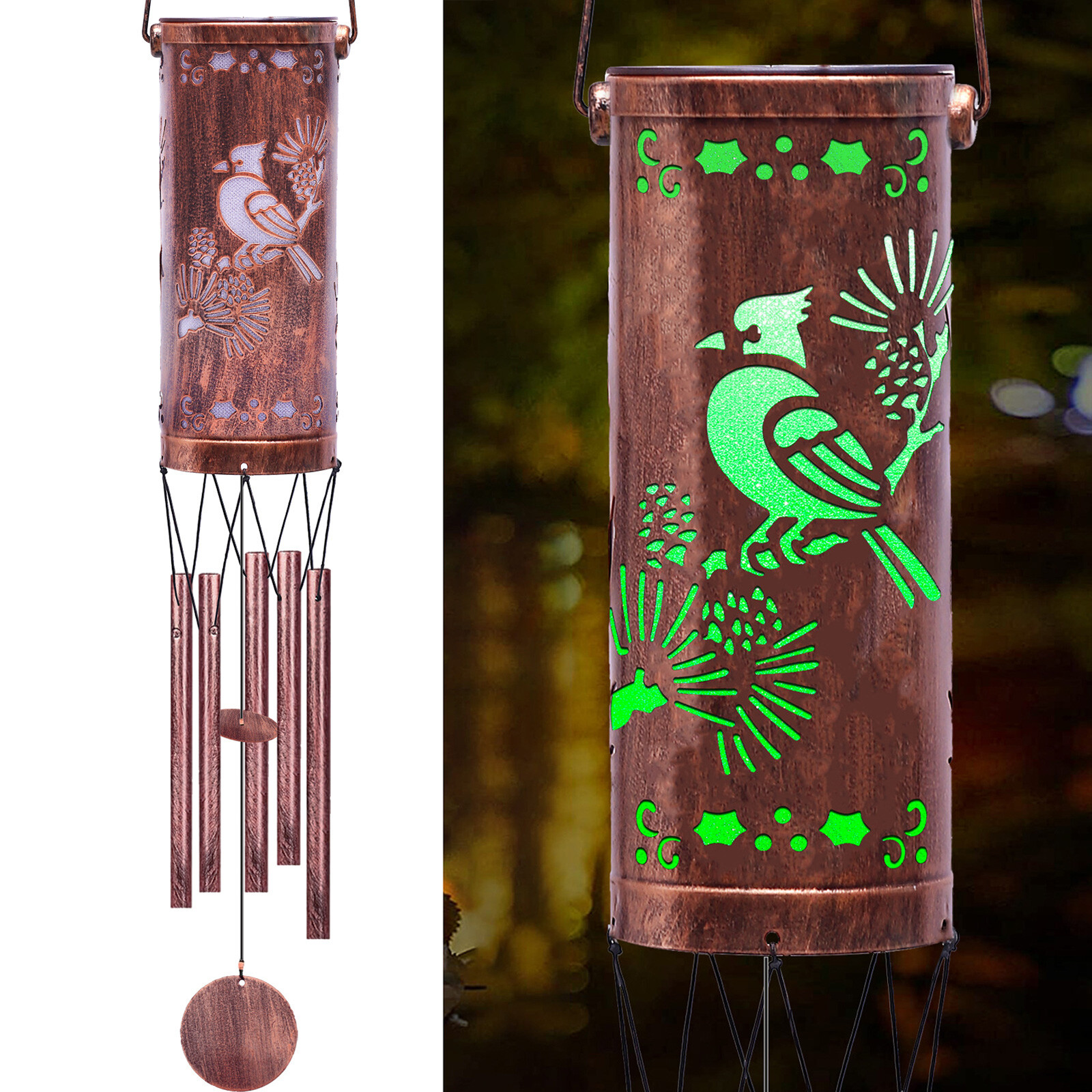 Wind Solar Lights Hanging Lamp Garden Patio Yard Decor (A Red Bird) | eBay