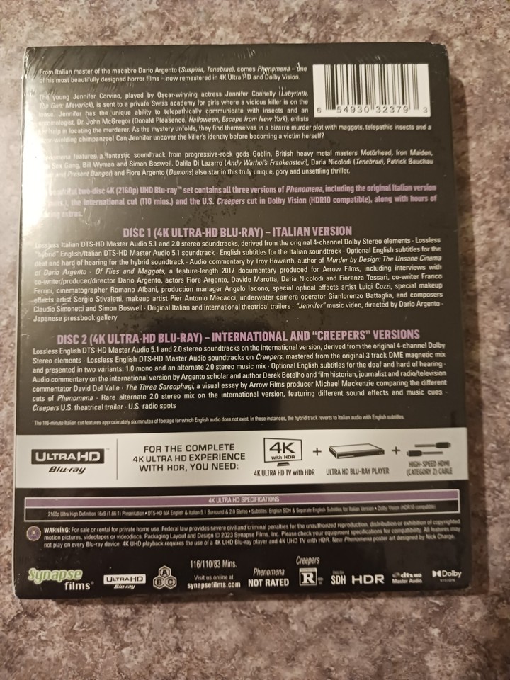 Phenomena 4K Ultra HD Two-Disc Limited Edition Set | eBay