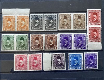 egypt stamps-King Fuad French Version Super Mint Never Hinged Type 1 ...