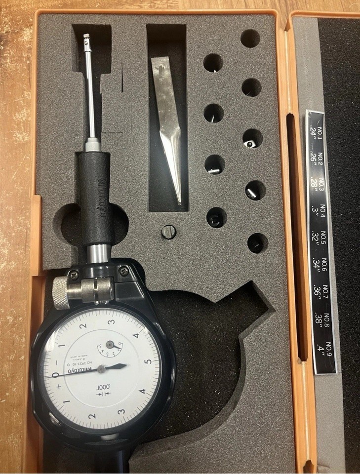 Mitutoyo Dial Bore Gage (511-212) .24” - .40” MINT WITH ALL PARTS ID ...