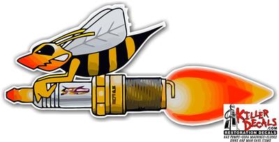 (SKID-5L) LEFT 12" SKIDOO SKI-DOO SNOWMOBILE REV SPARK PLUG BEE DECAL ...
