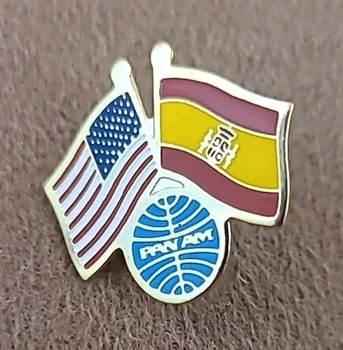 Pan Am United States and Spain Flags Lapel Pin | eBay