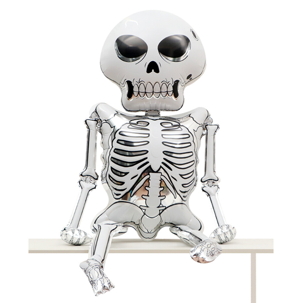 Skeleton Balloon Gift Kids Toy Haunted House Halloween Decor Aluminum ...