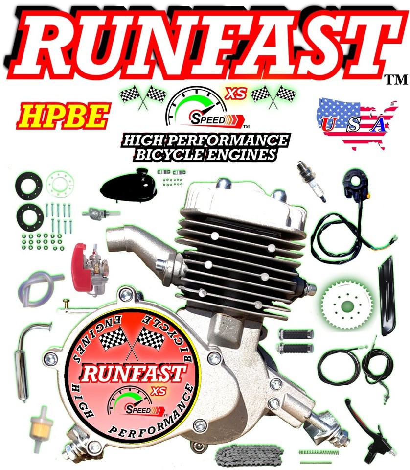 RUNFAST PK80 HIGHEST POWER Stroke Bicycle Engine Kit 66cc/80cc Gas ...