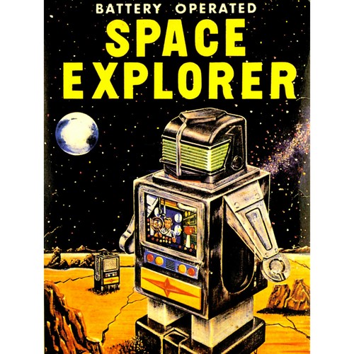 ADVERT TOY BATTERY OPERATED SPACE EXPLORER ROBOT FINE ART PRINT POSTER ...