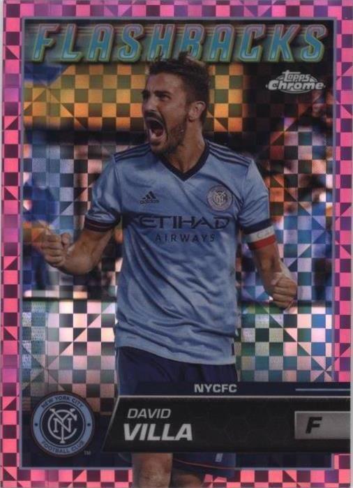 2023 Topps Chrome MLS - MLS Flashbacks David Villa #200 Pink X-Fractor ...