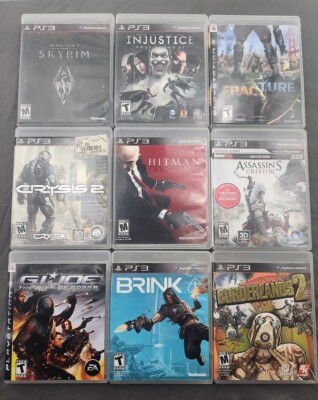 Lot 9 PS3 Games (Sony PlayStation 3) Hitman Crysis 2 GI Joe Skyrim CIB ...
