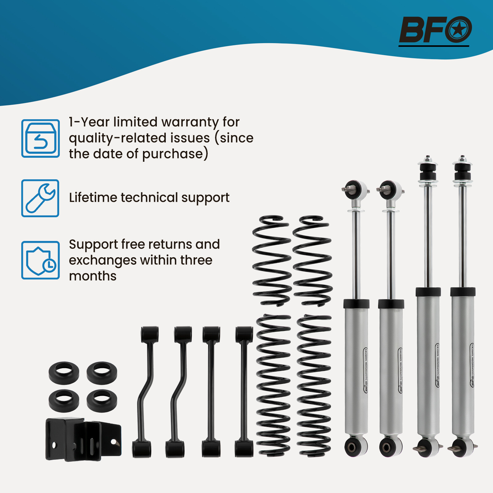BFO 3.25" Lift Kit for Jeep Wrangler TJ 1997-2002 w/ 6-Cyl Engine | eBay