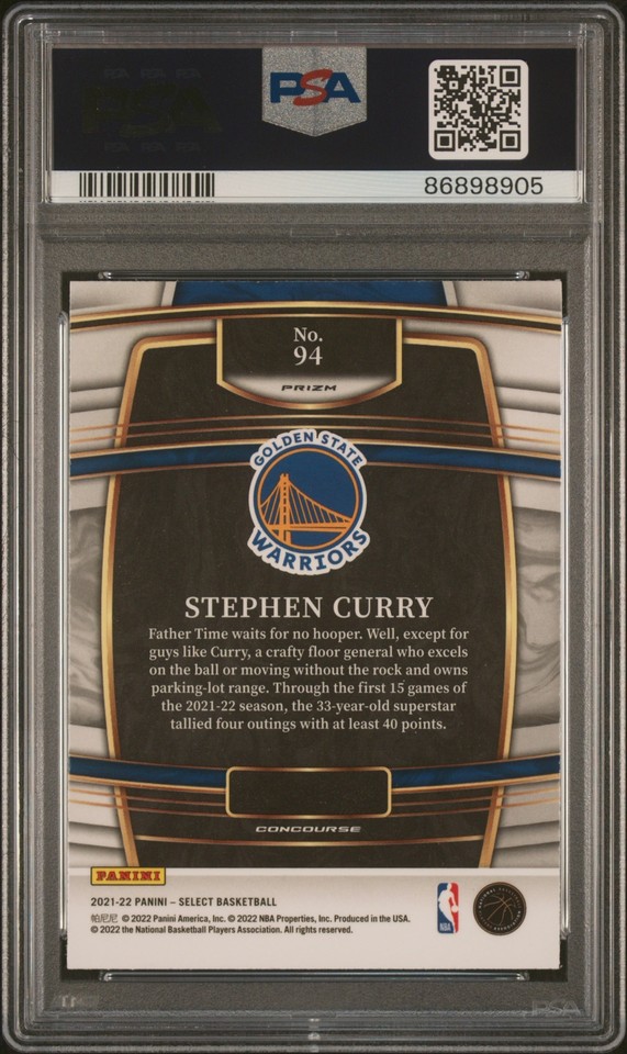 2021 PANINI SELECT ORANGE FLASH PRIZM #94 STEPHEN CURRY PSA 9 | eBay