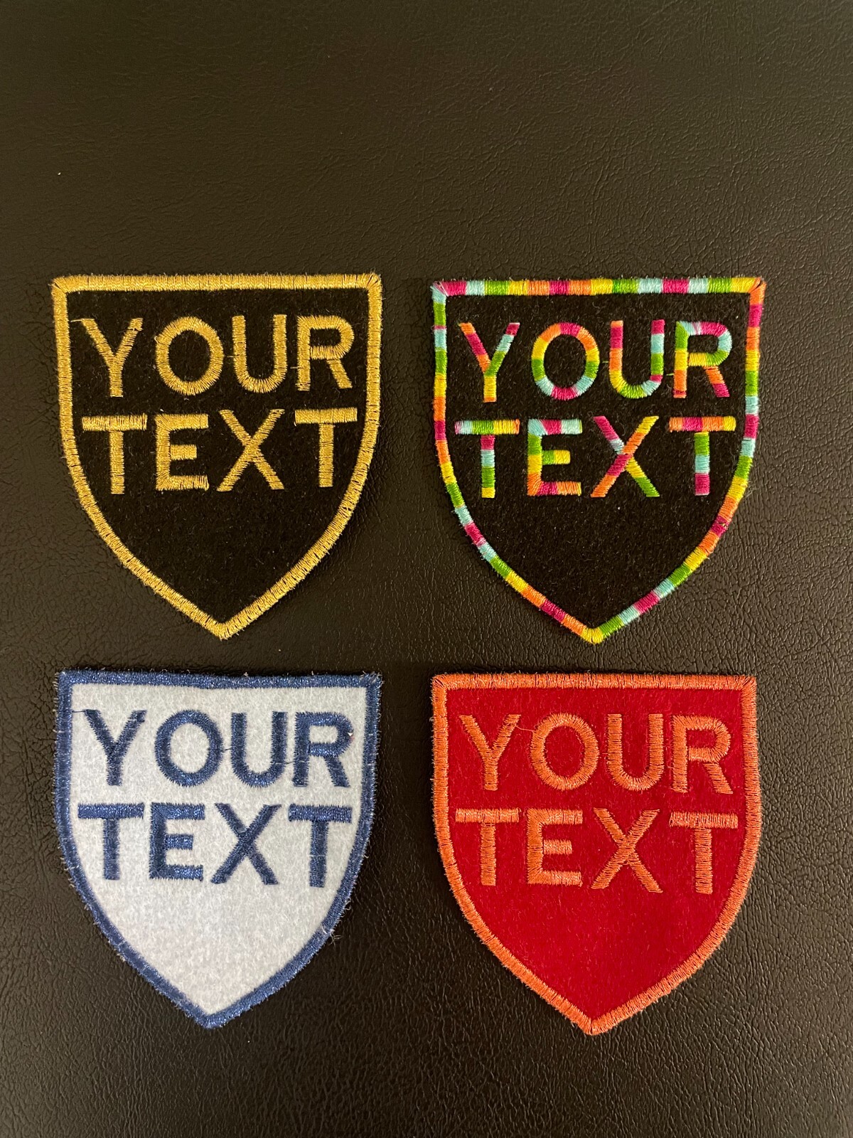 PERSONALISED EMBROIDERED NAME PATCHES BADGES IRON ON SEW ROLLED EDGE ...