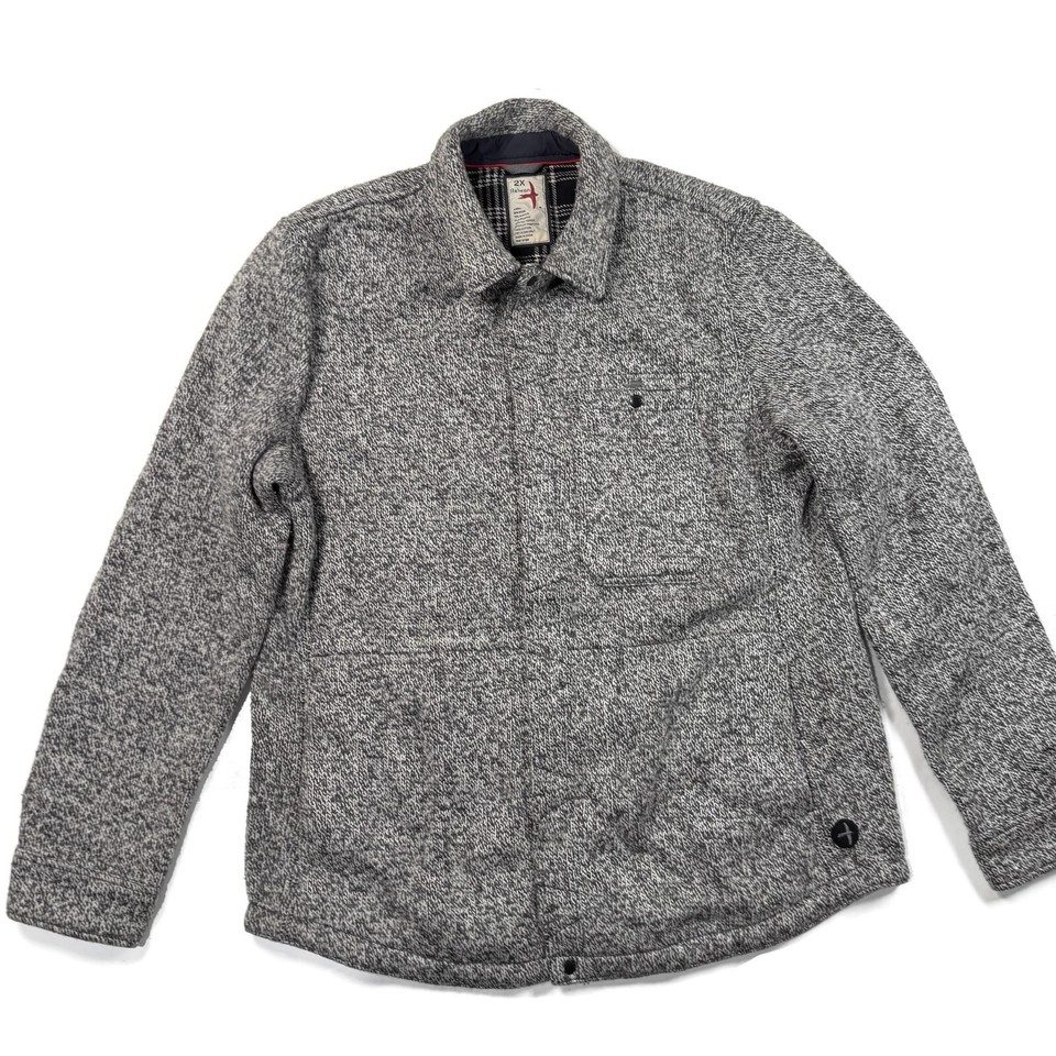 Relwen Bonded Rag Wool CPO Snap Jacket Mens 2XL Marled Gray Wool Blend ...