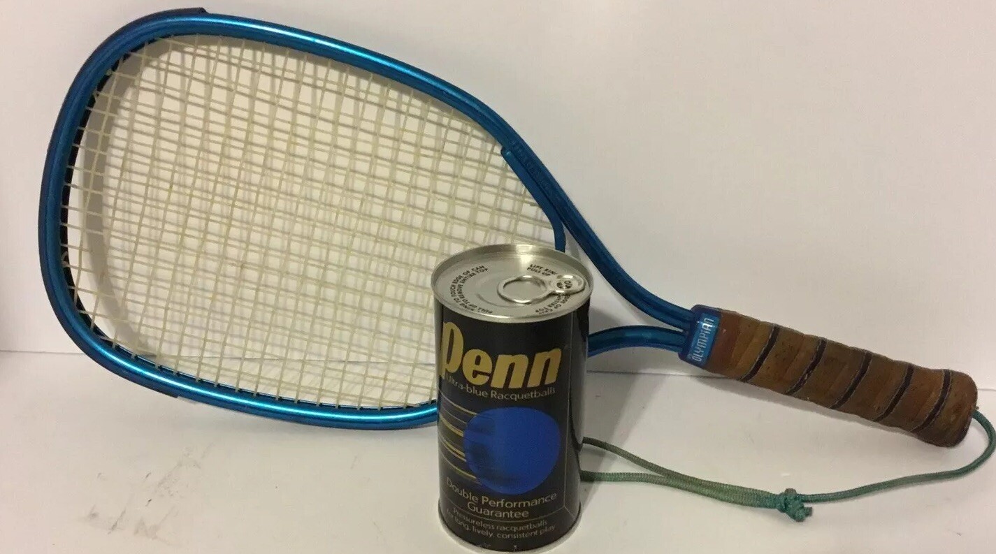Vintage Olympian Statesman Flex Racquetball Racket And Can Of Penn ...