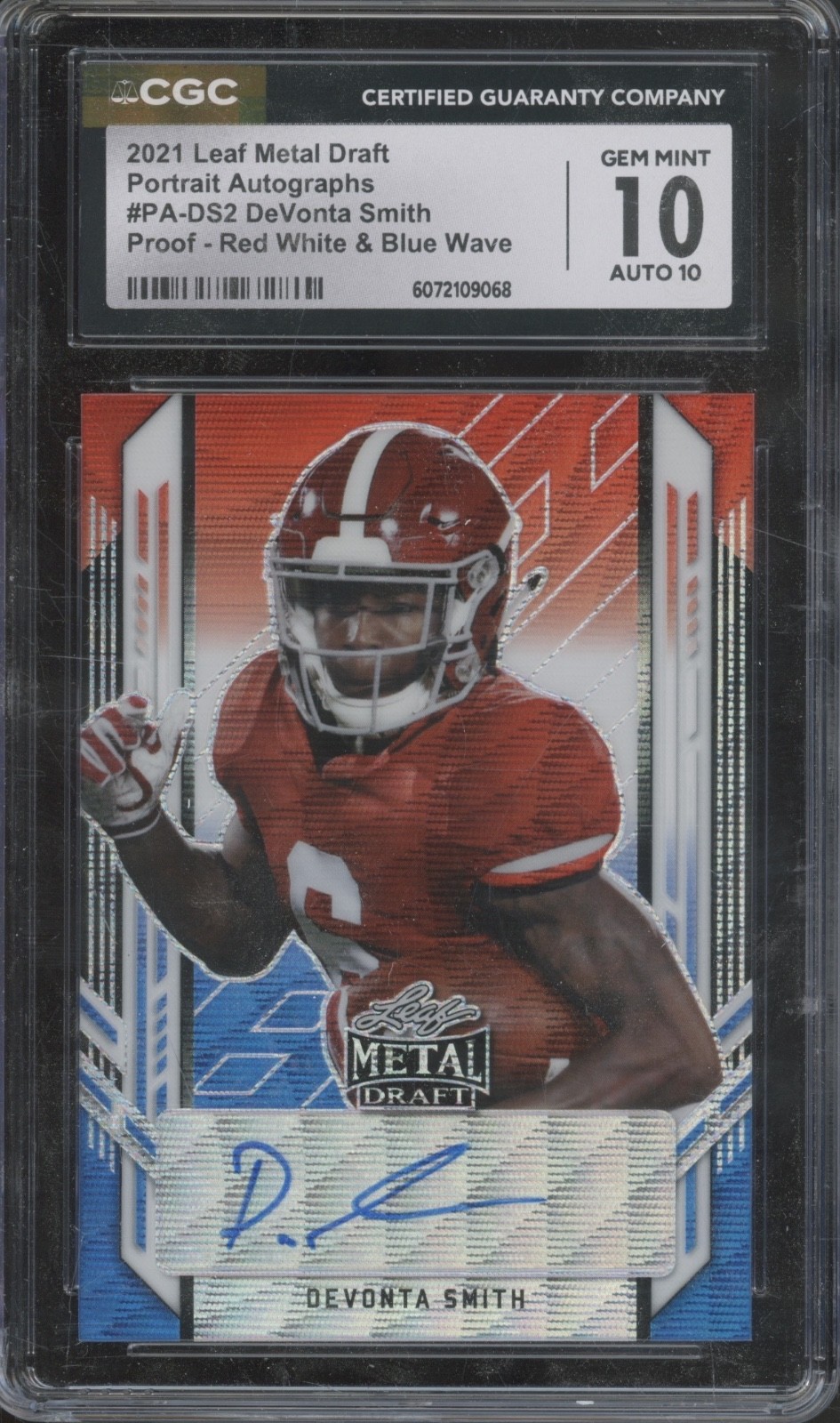 2021 Leaf Metal Wave XRC Proof DeVonta Smith 1/1 RC Gem Mint CGC 10 10 ...