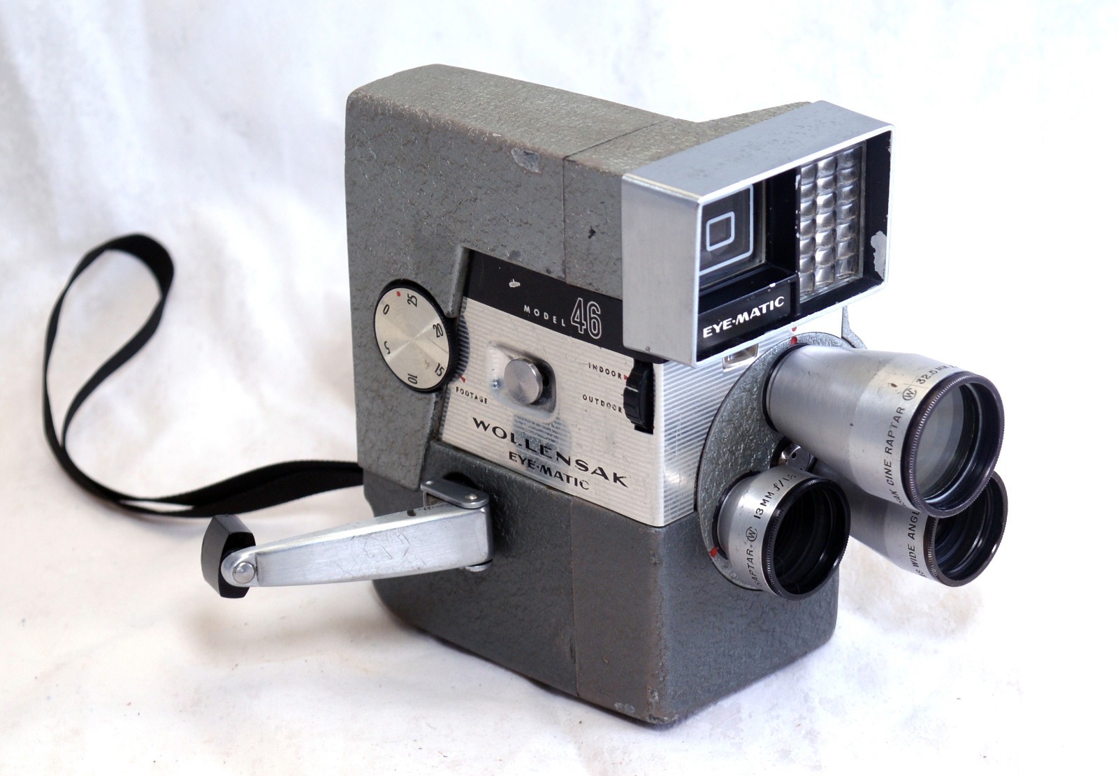 WOLLENSAK Eye Matic 46 Vintage Film Movie Camera TURRET Cine Raptar ...