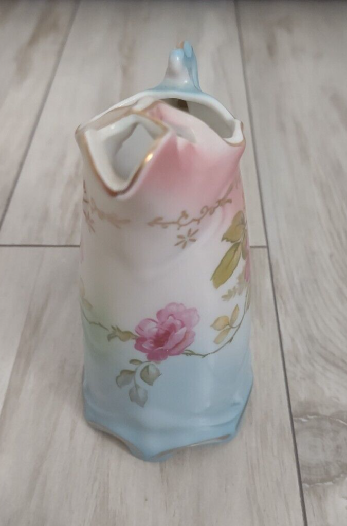 RS PRUSSIA Miniature Pitcher Hand Painted Rose Design w/Gold Trim 5 1/4 ...