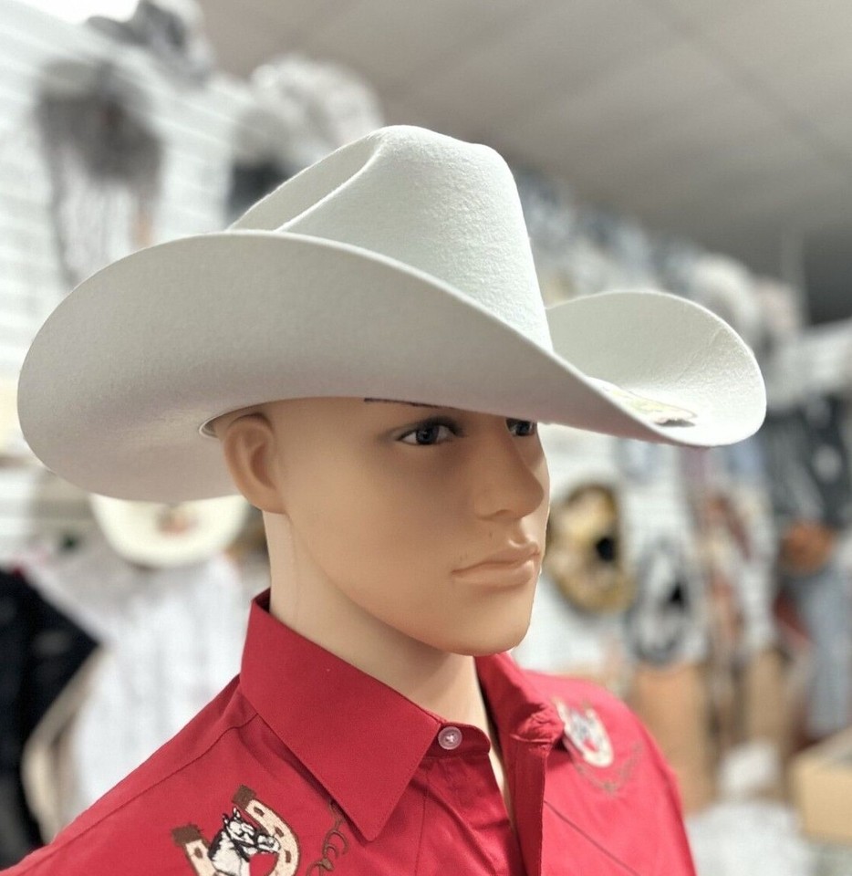 Men Grey 100X Felt Western Cowboy Hat / Tejana Vaquera para Caballero ...