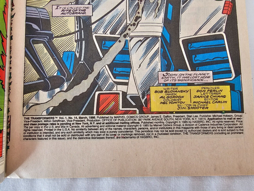 THE TRANSFORMERS Issue 14 "Rock and Roll Out" 1986 Marvel Comic Book ...